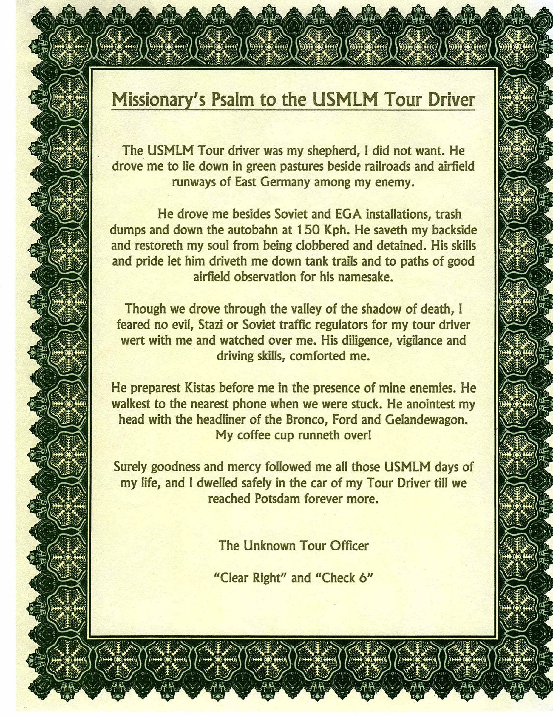 Welcome the the USMLM Home Page